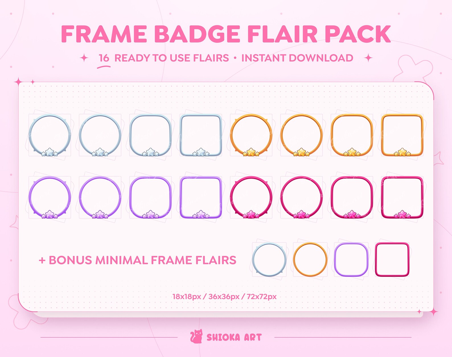 Frame Twitch Badge Flair Pack Bit Badges Cute Pink - Etsy