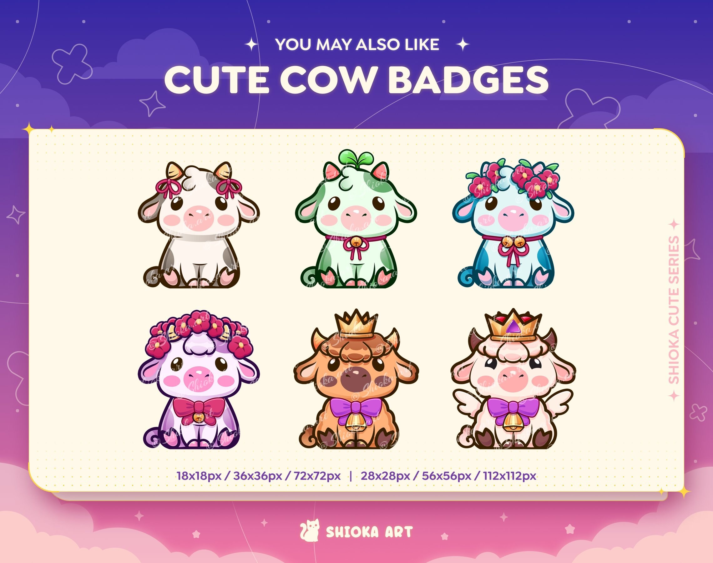 Cute Pink Cow Pngtuber for Twitch, Youtube, Discord, Veadotube, Cute ...