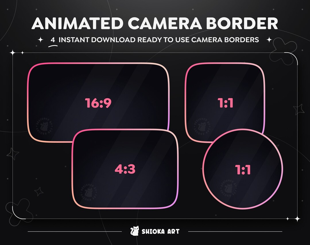 ANIMATED Minimal Pink Gradient Webcam Border for Twitch, Youtube ...