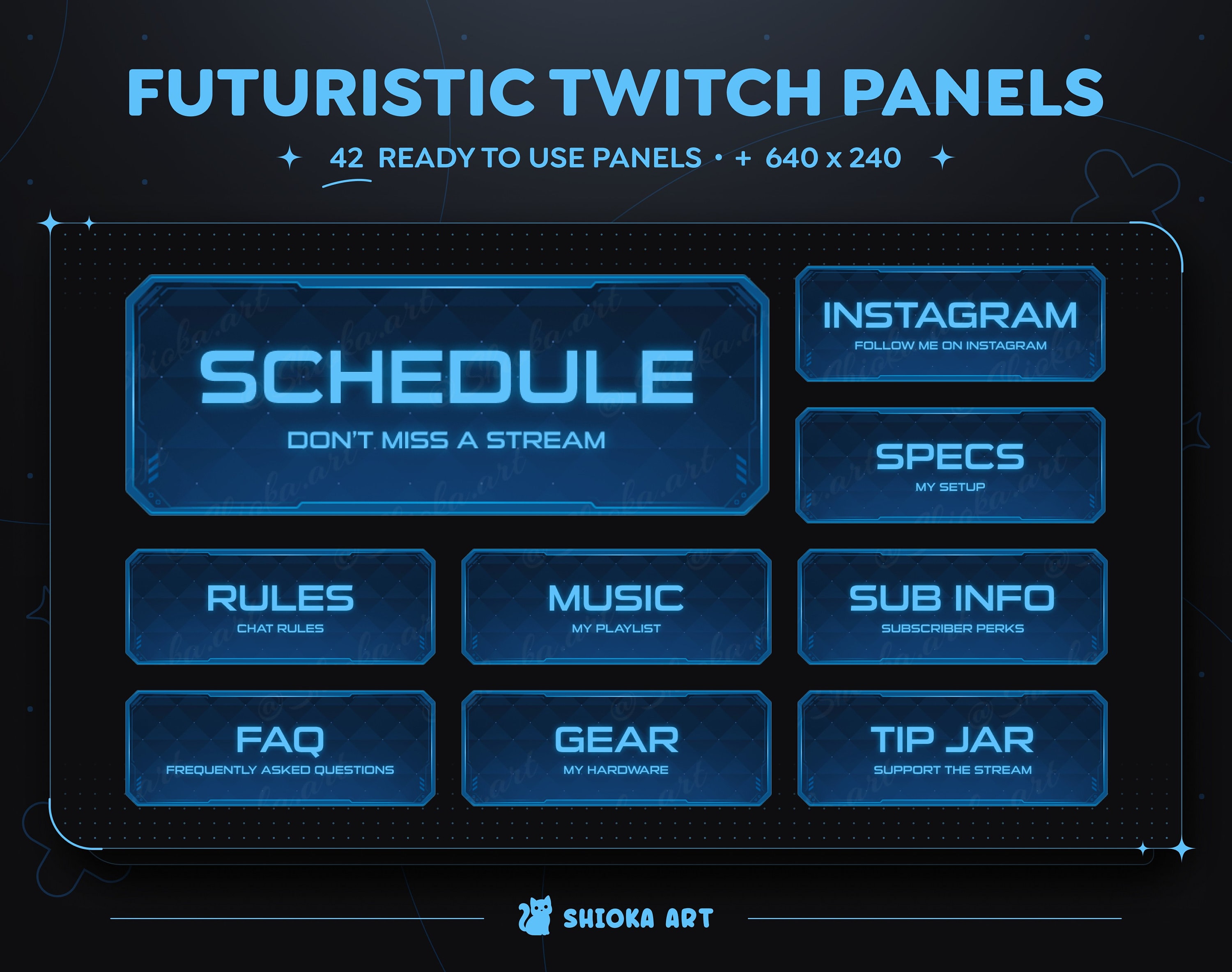 Blue Futuristic Panels for Twitch - X42 Sci-fi Aesthetic, High Tech ...