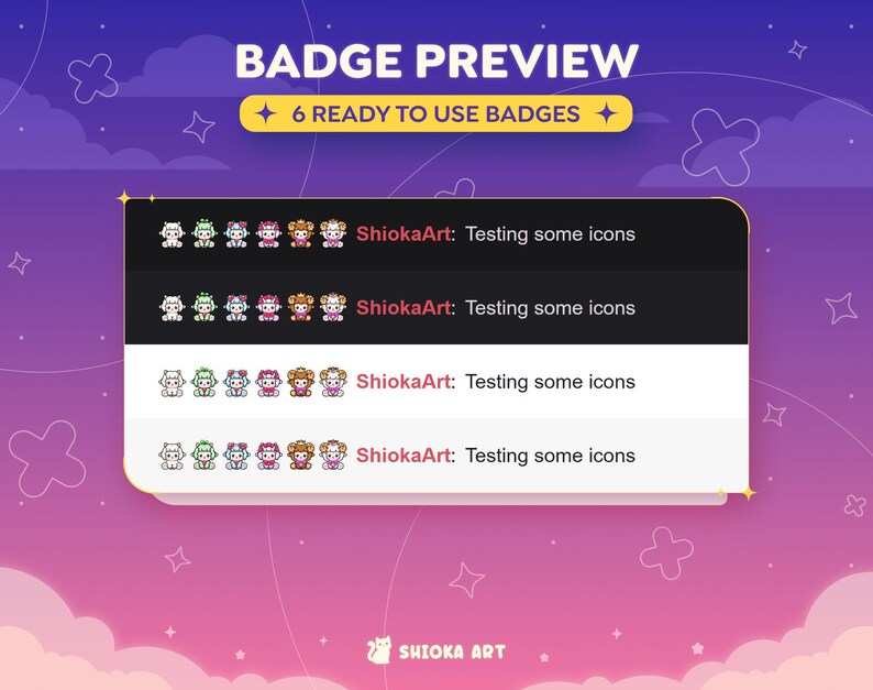 Cute Sheep Twitch, Youtube Sub & Bit Badges - X6 Loyalty Badges ...