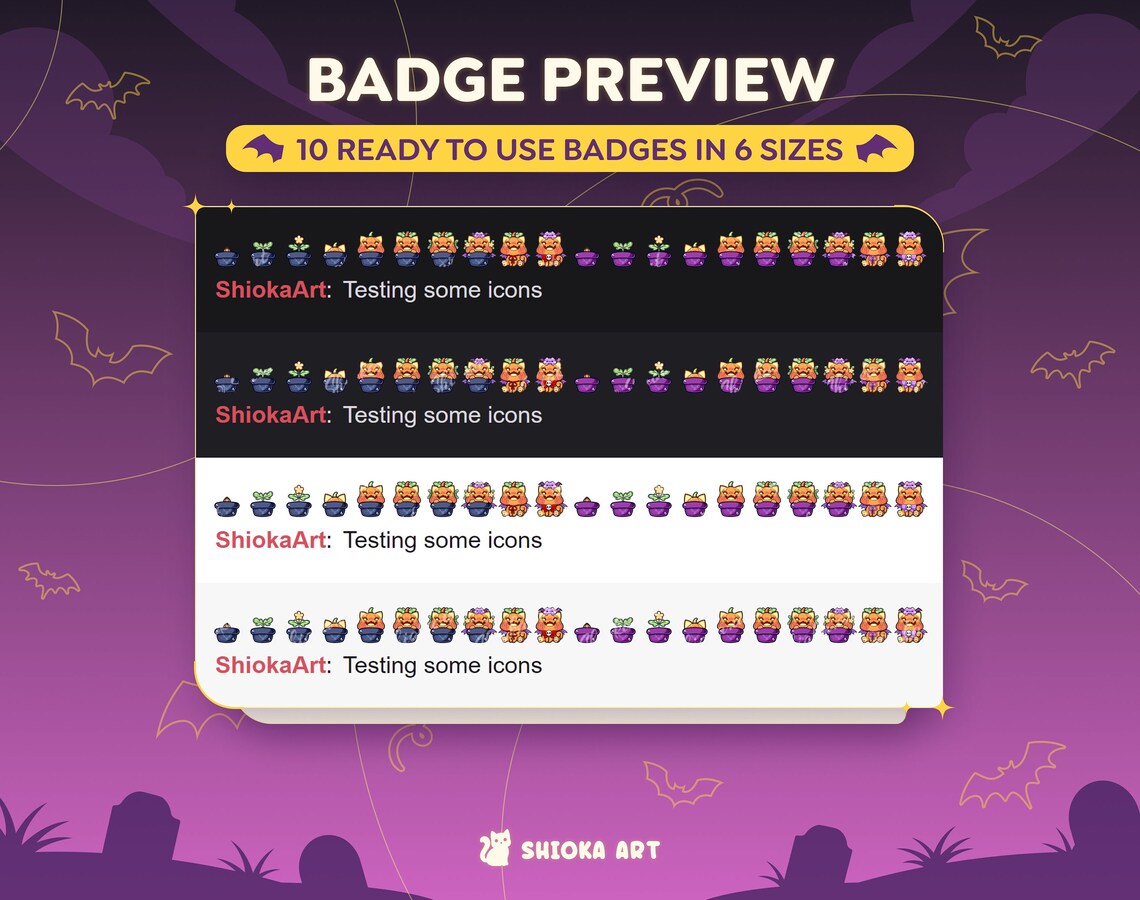 Pumpkin Cat Halloween Sub Badges | Stream Loyalty Badges | Scary Twitch ...