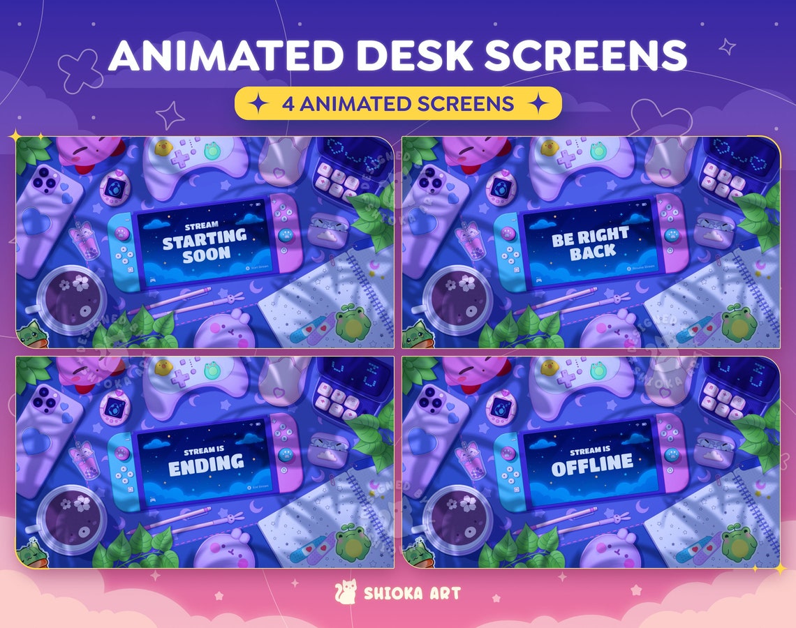 Animated Desk Stream Screens | Lofi Stream Scenes | Streamer Desk ...