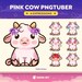Cute Pink Cow Pngtuber for Twitch, Youtube, Discord, Veadotube, Cute ...