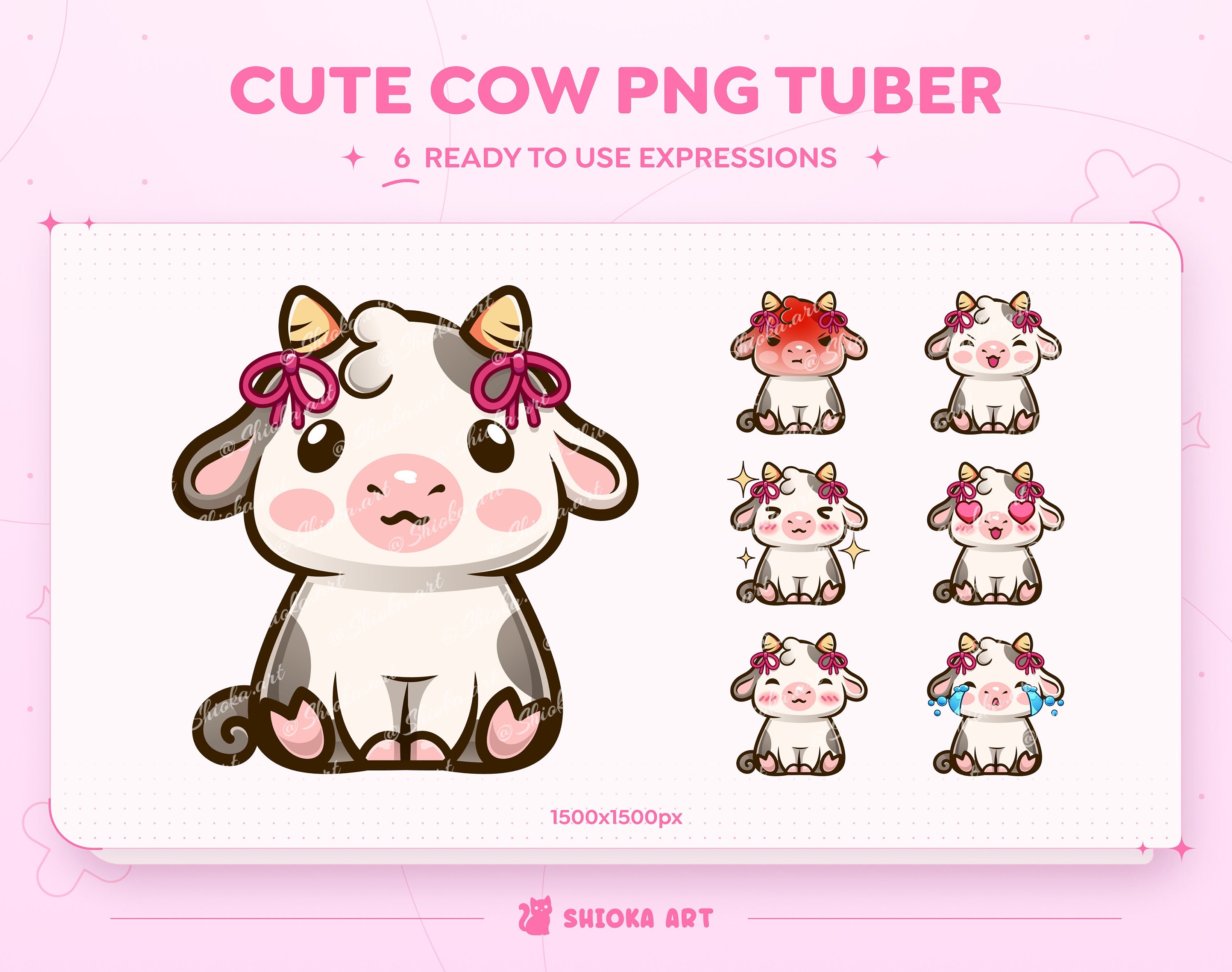 Cute Cow Pngtuber for Twitch Youtube Discord Veadotube - Etsy UK