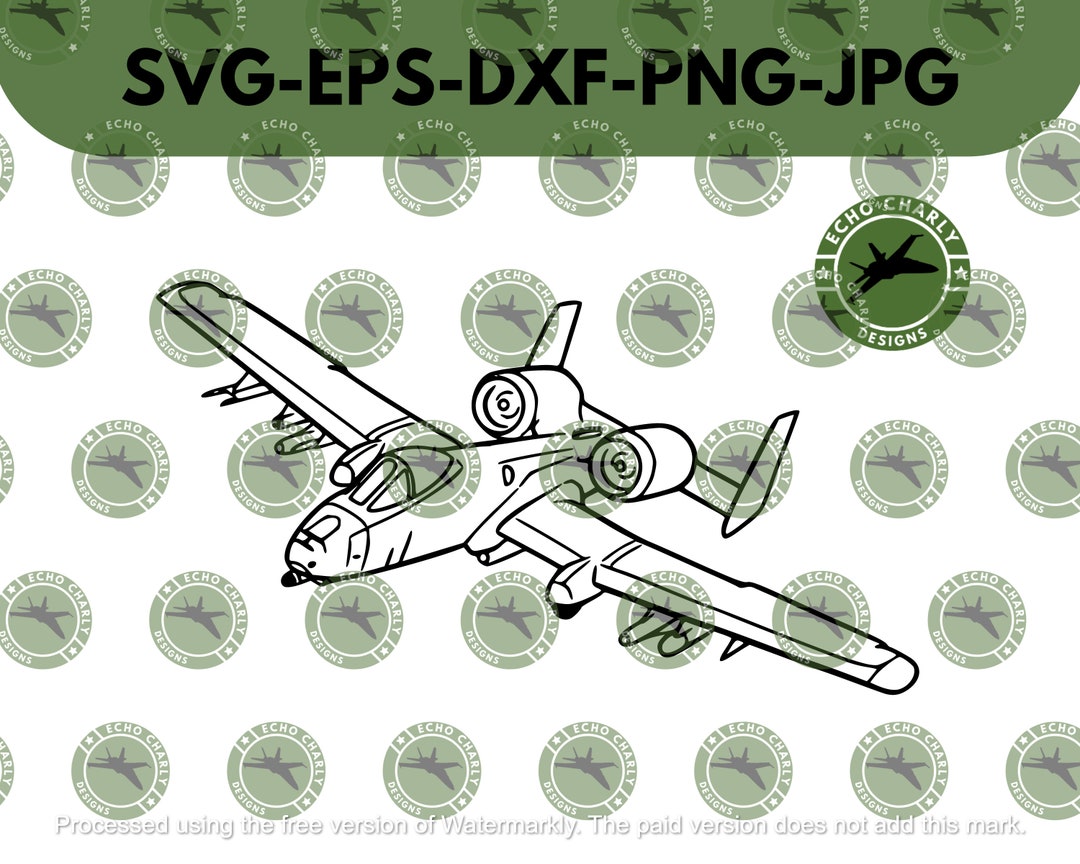A-10 'warthog' Thunderbolt Aircraft Digital Image svg-eps-dxf-png-jpg ...