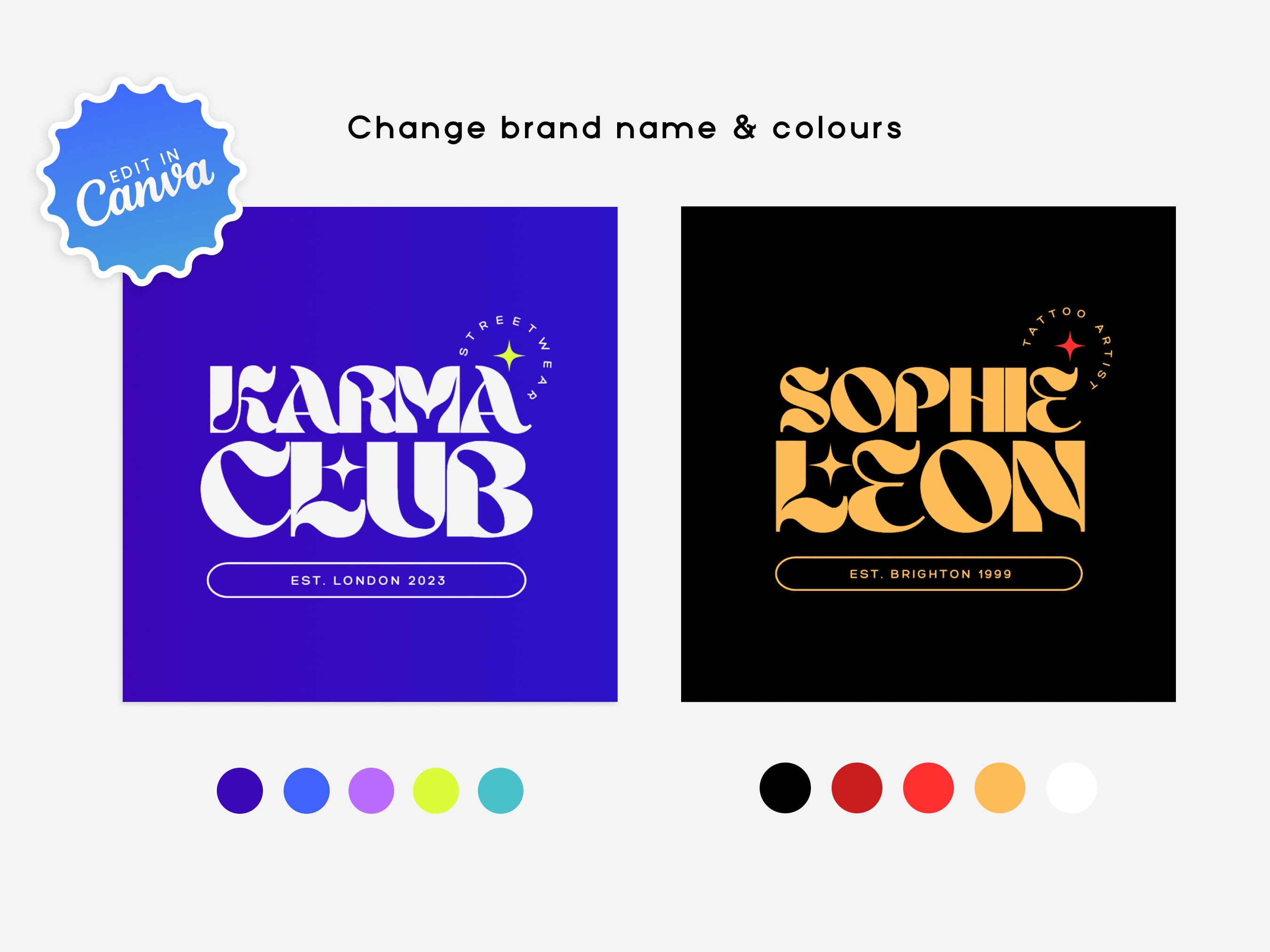 Karma Club | Editable Cool Logo Design | DIY Canva Branding With Cool ...