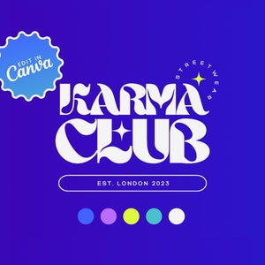 Karma Club | Editable Cool Logo Design | DIY Canva Branding With Cool ...