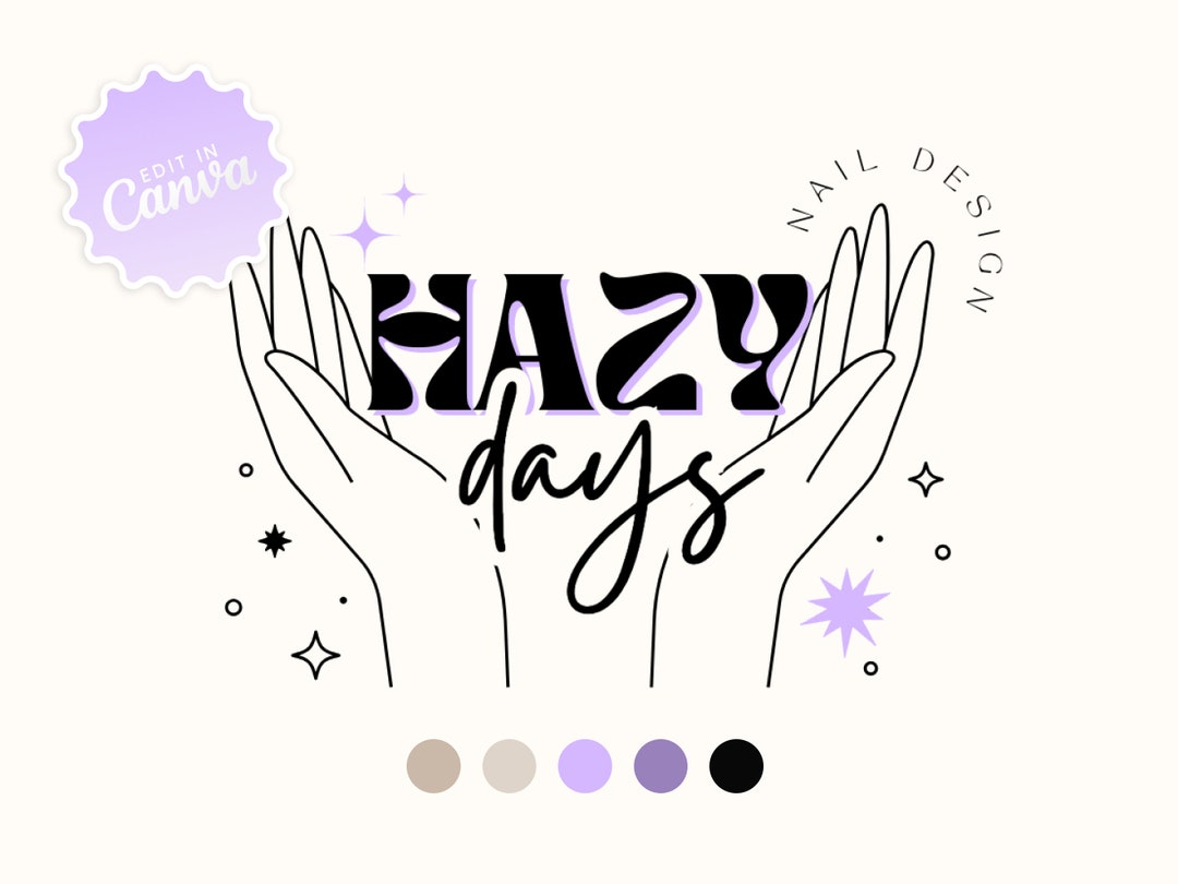 Hazy Days Logo Template | DIY Logo Design | Nail and Beauty Business ...