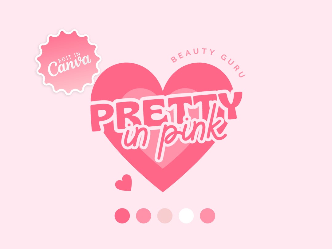 Pretty in Pink Logo Design | DIY Canva Logo Template | Pink Logo Design ...