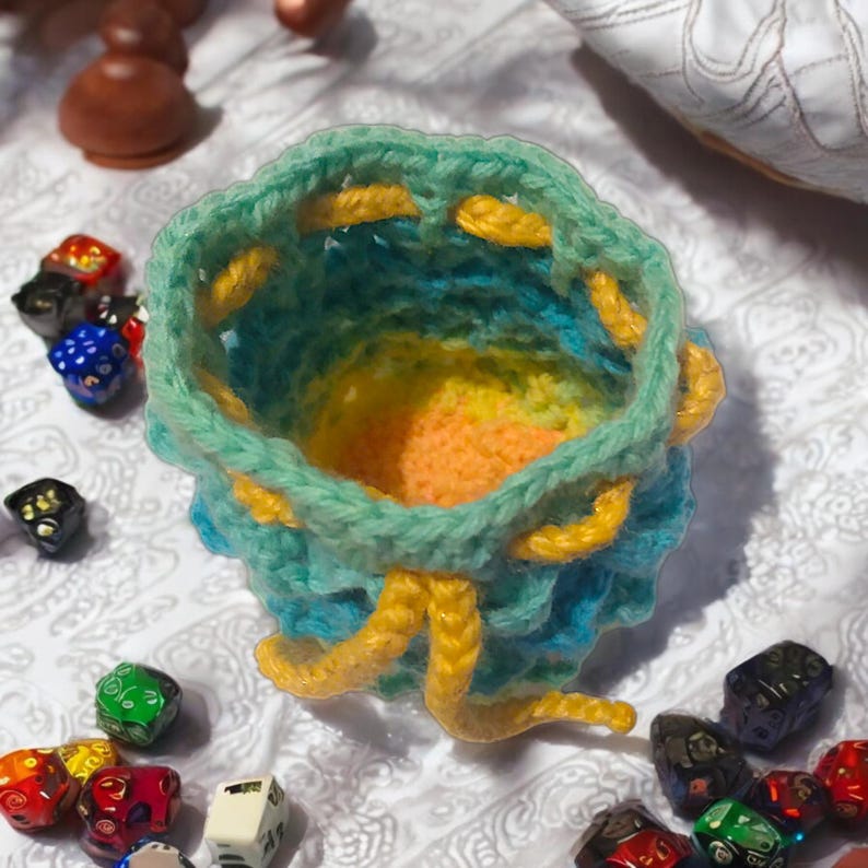 Dragon Scale Bag-handmade-crochet-dice Bag-unique-colorful-fairytale ...