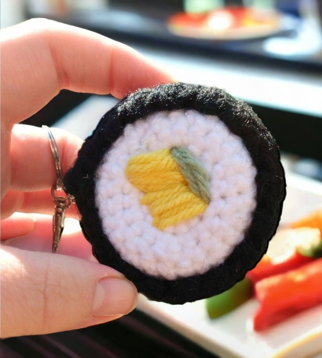 Sushi Maki Roll Amigurumi- Gift for Foodies- Unique Keychain- Sushi ...