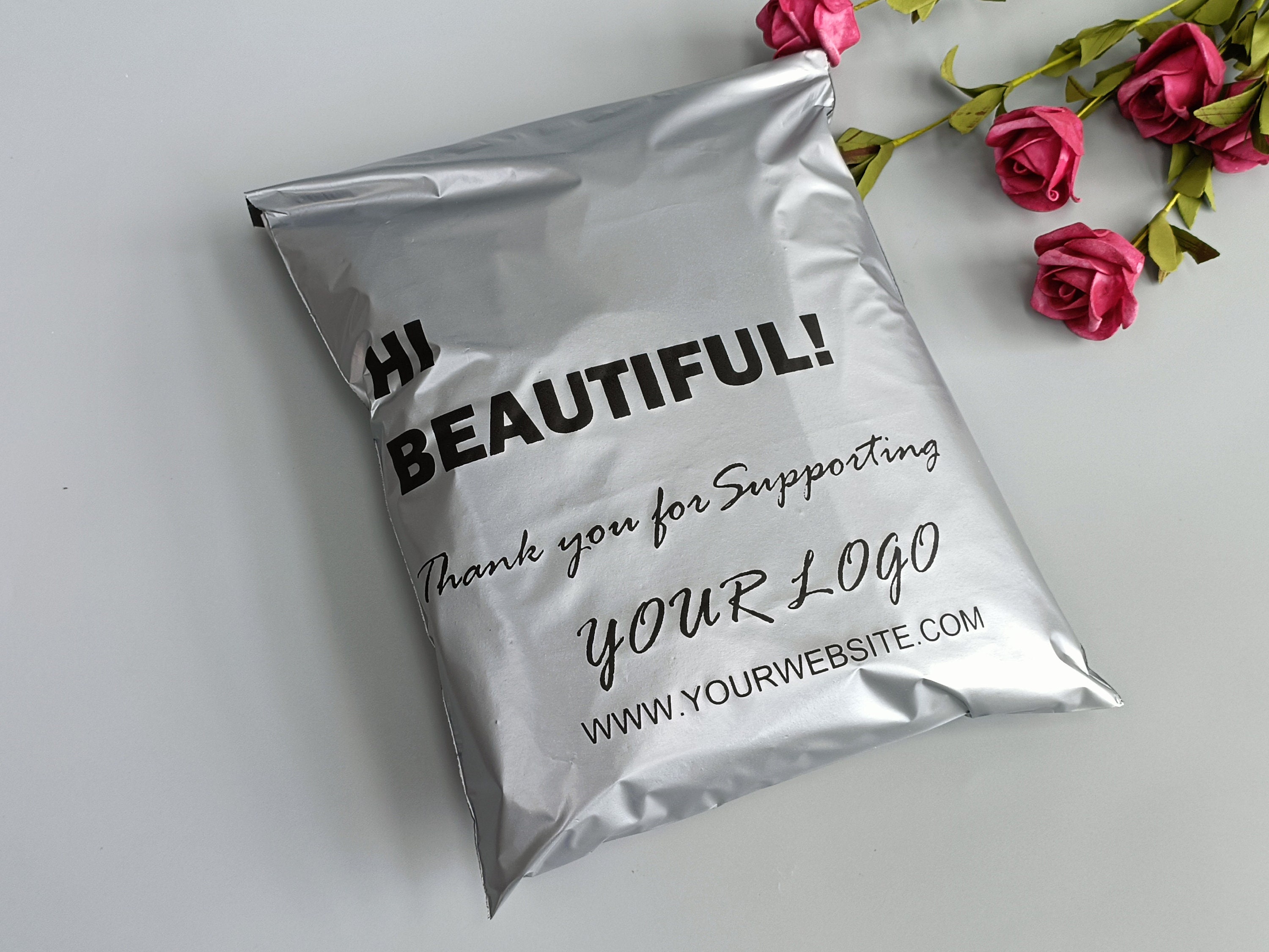 100pcs Custom Printing Grey Shipping Bags,mailing Bags for Clothing ...