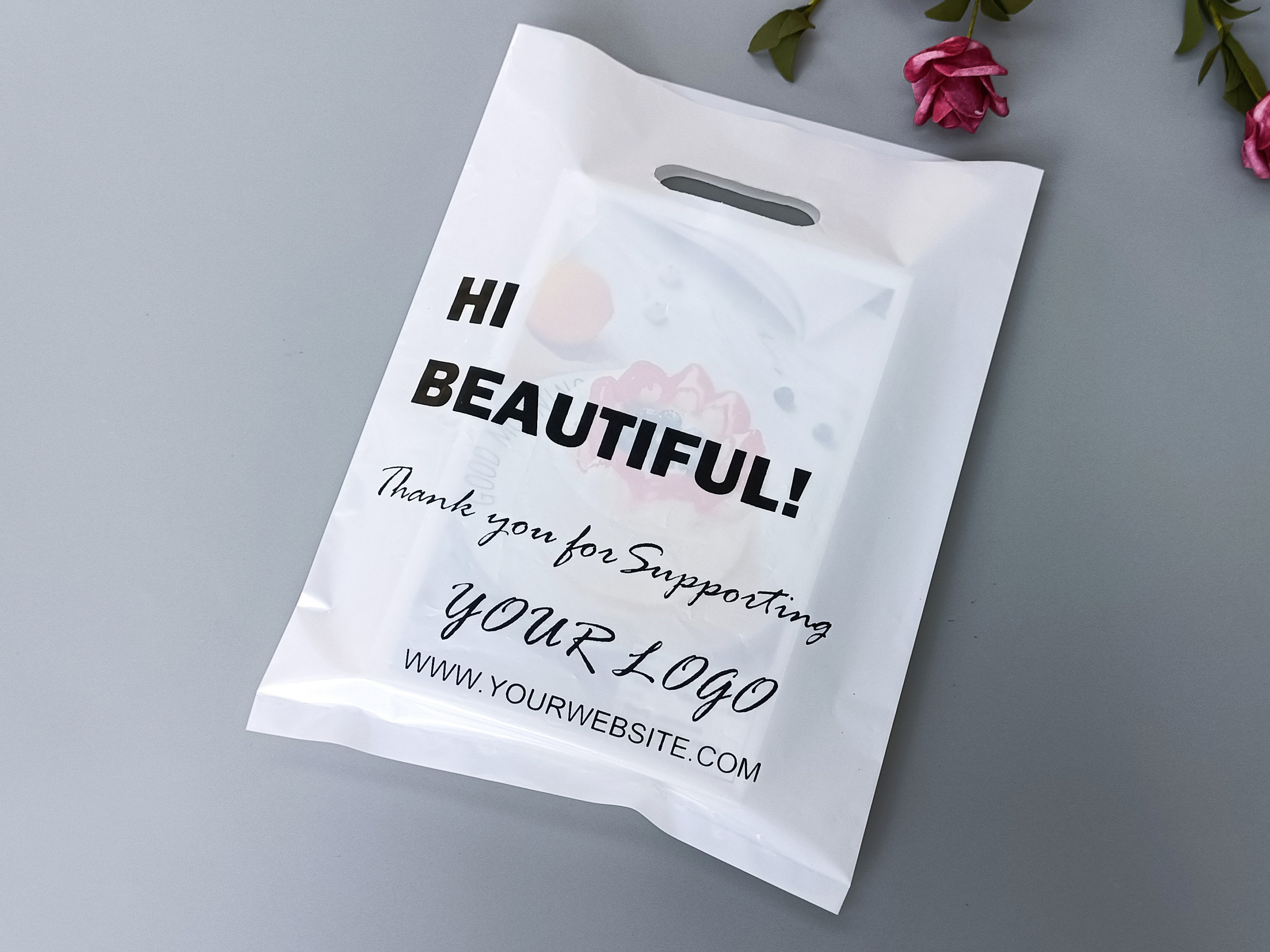 100pcs Custom Shopping Bags With Logo for Boutique,personalized Plastic ...