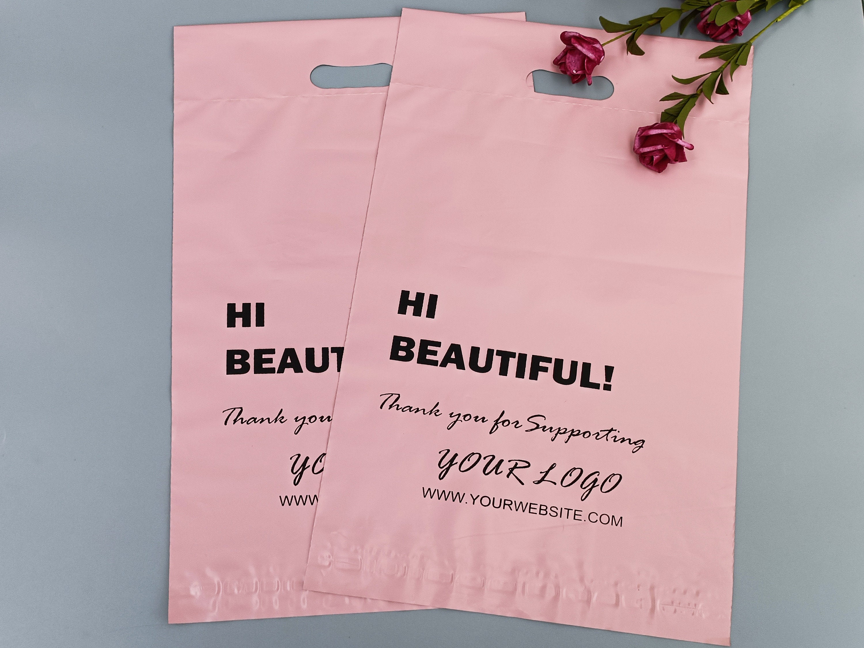 100pcs Custom Handle Mailer Bags With Logo Printed,shipping Bags for ...