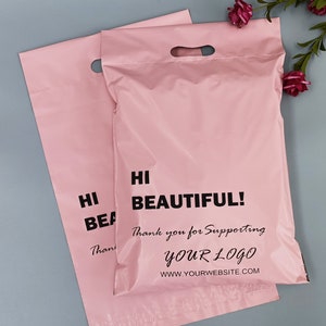100pcs Custom Handle Mailer Bags With Logo Printed,shipping Bags for ...
