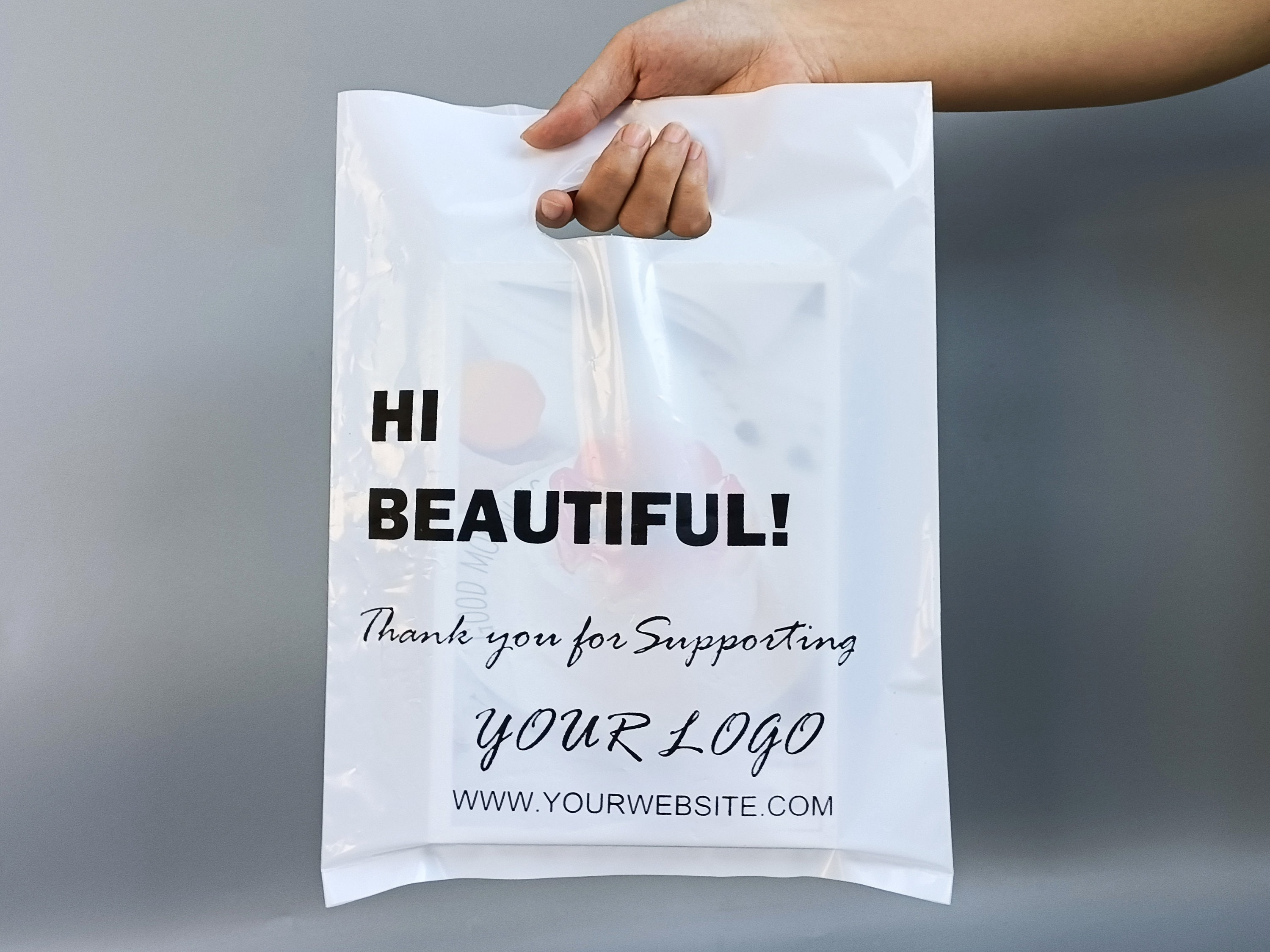 100pcs Custom Shopping Bags With Logo for Boutique,personalized Plastic ...
