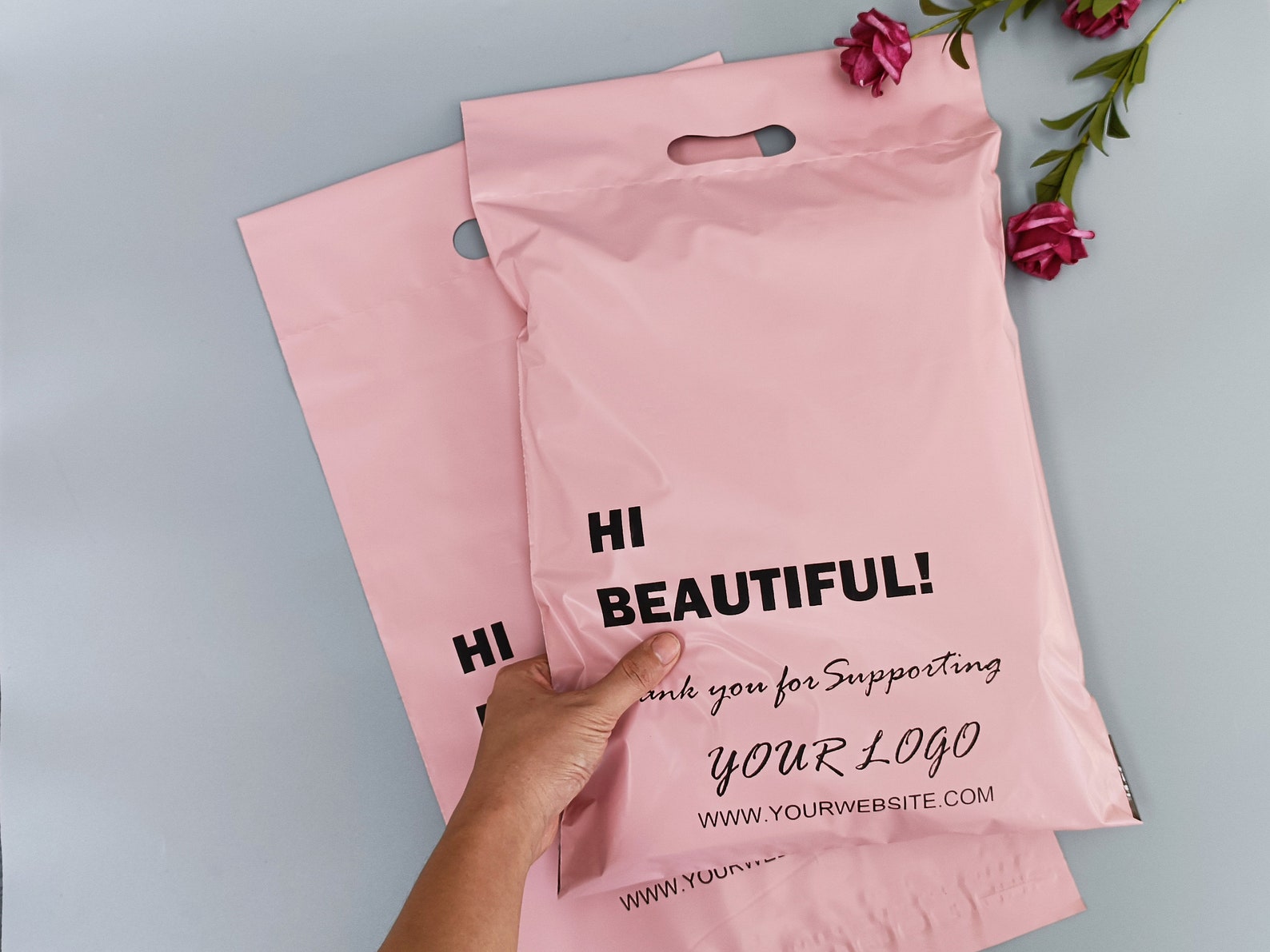 100pcs Custom Handle Mailer Bags With Logo Printed,shipping Bags for ...