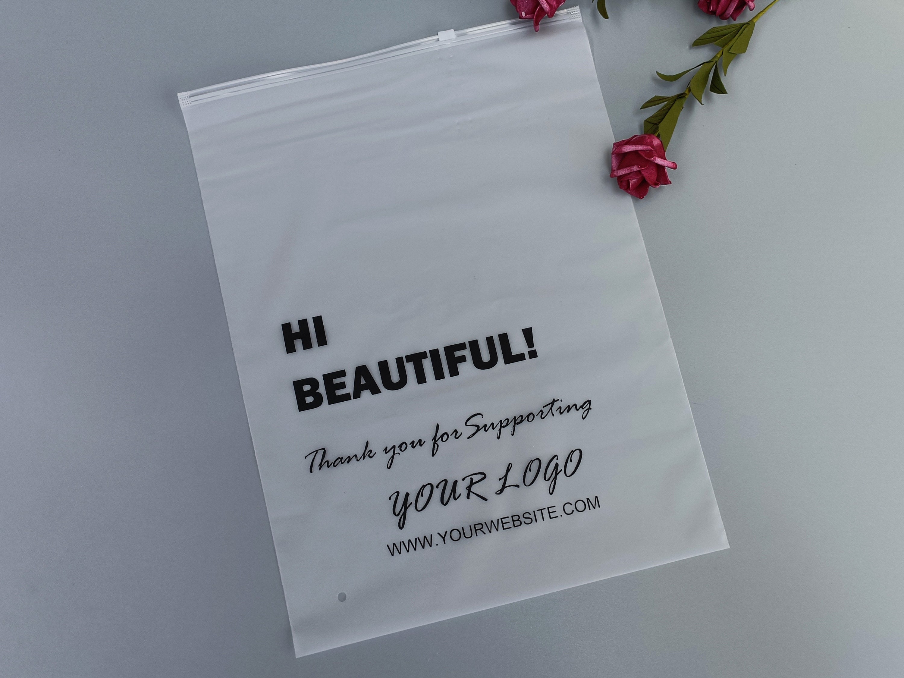 100pcs Custom Zipper Bags,frosted Zipper Packaging for Clothing,custom ...