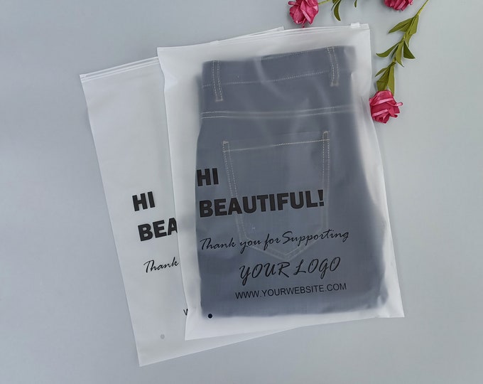 100pcs Custom Zipper Bags,frosted Zipper Packaging for Clothing,custom ...