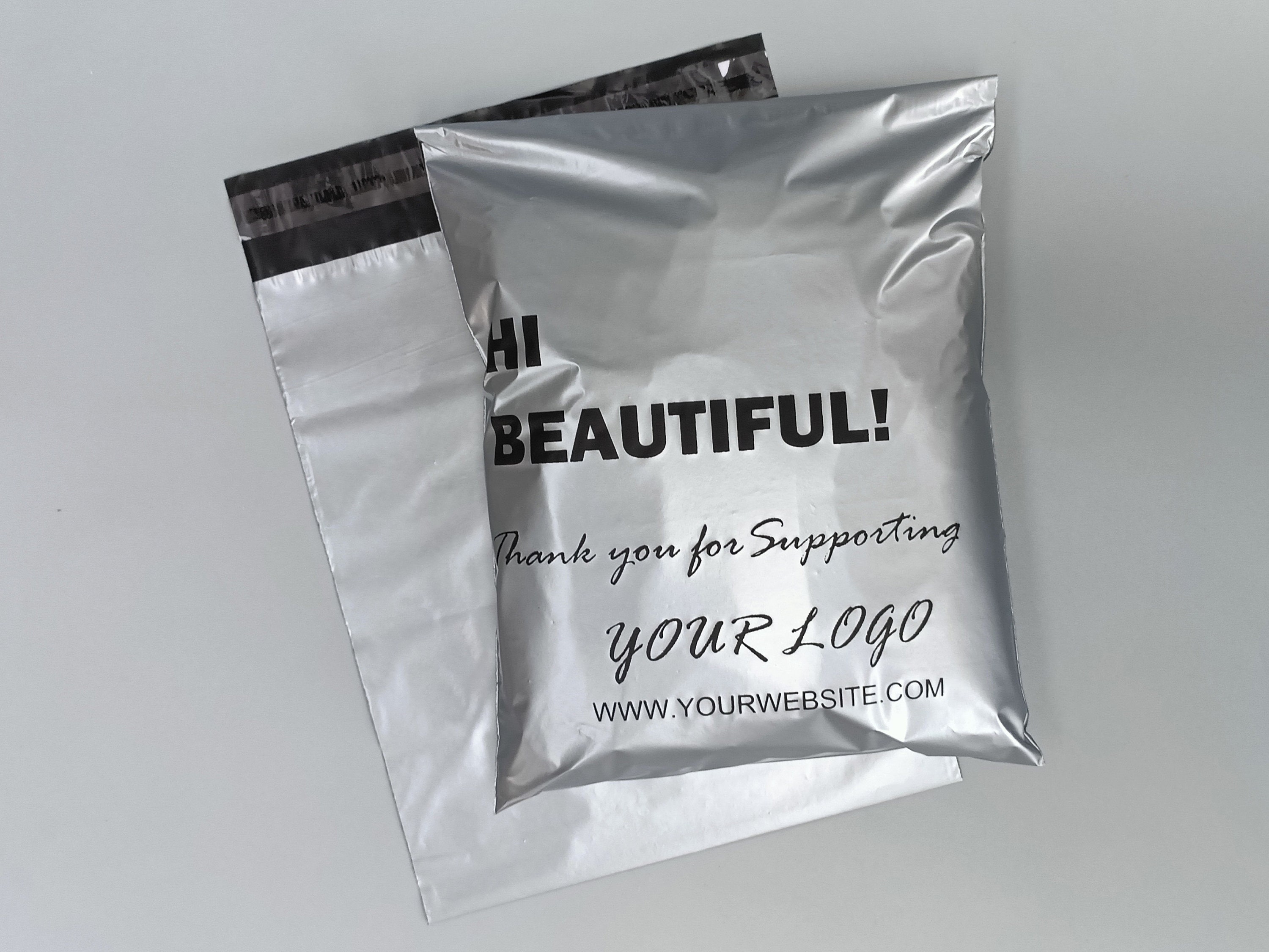 100pcs Custom Printing Grey Shipping Bags,mailing Bags for Clothing ...