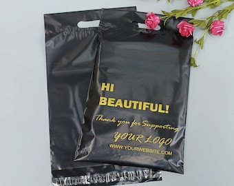 100pcs Custom Handle Mailer Bags With Logo Printedshipping - Etsy