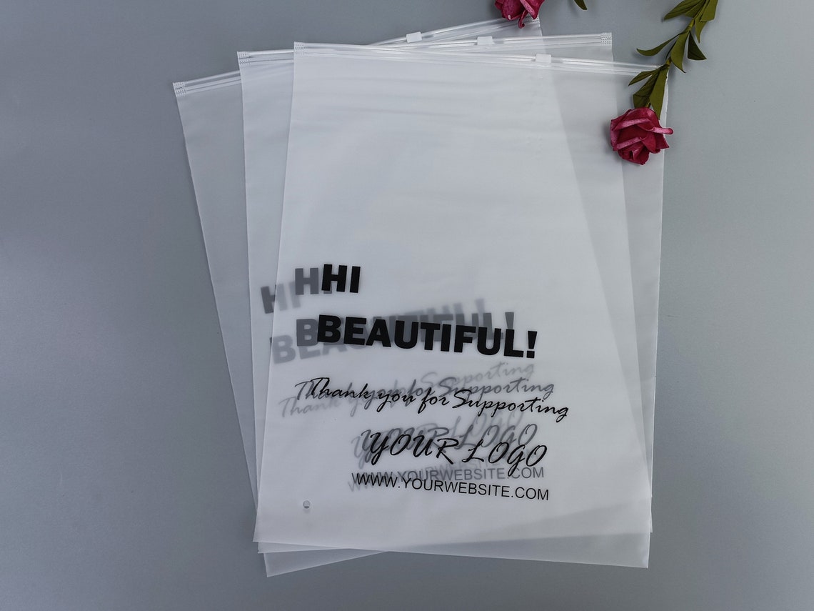 100pcs Custom Zipper Bags,frosted Zipper Packaging for Clothing,custom ...