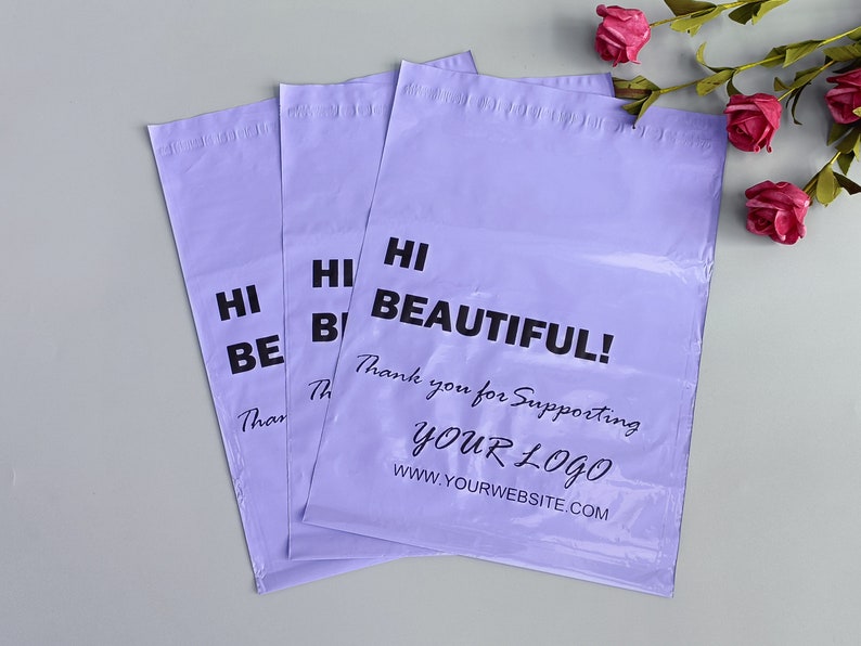 100pcs Custom Printing Purple Poly Mailers,mailing Bags for Hoodies ...