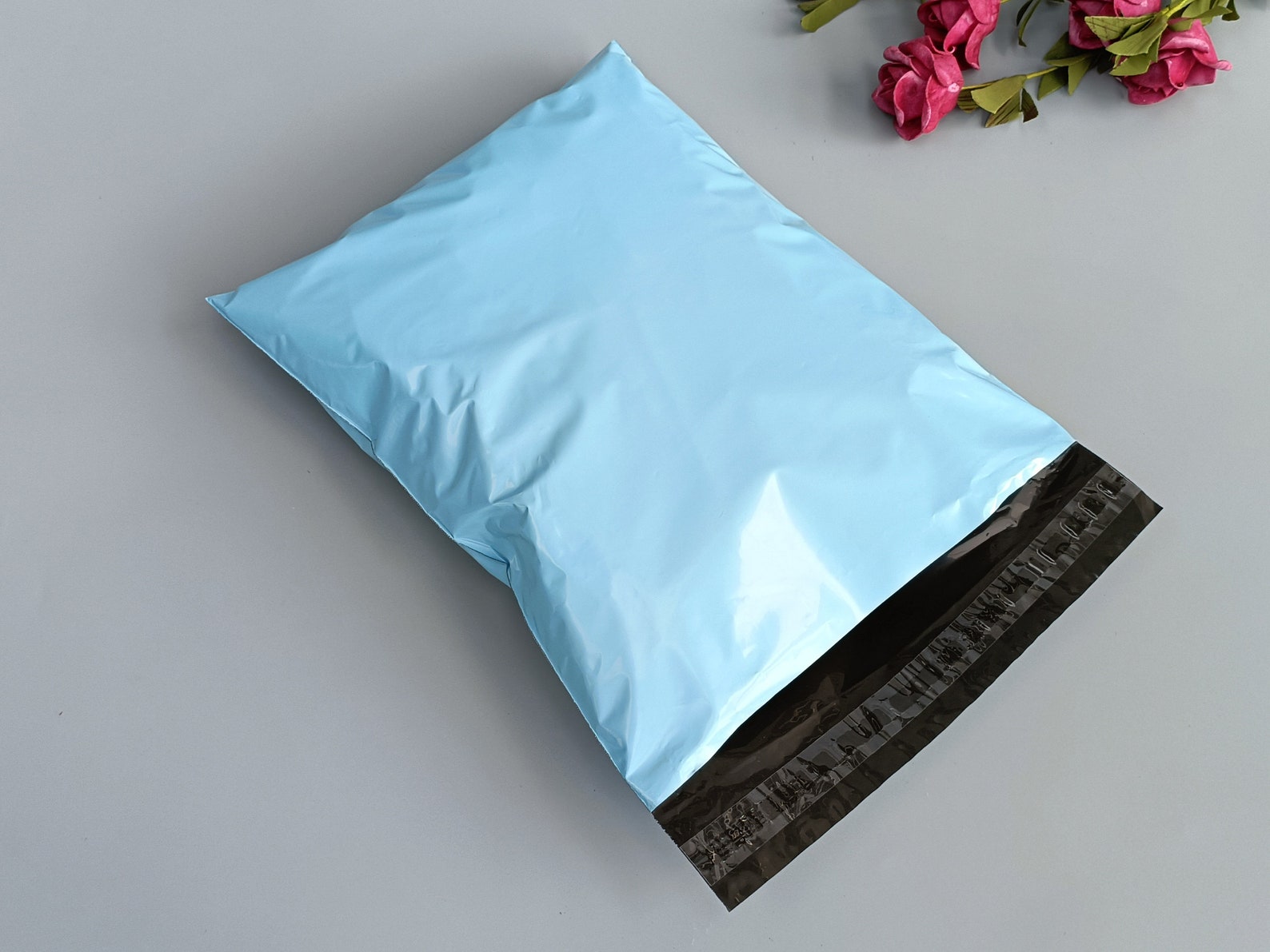 100pcs Blue Poly Mailer With Logo Printed,poly Mailers With Self ...