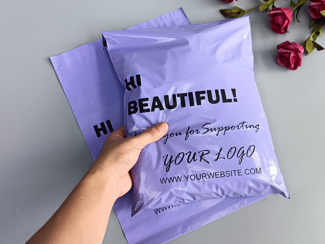 100pcs Custom Printing Purple Poly Mailers,mailing Bags for Hoodies ...