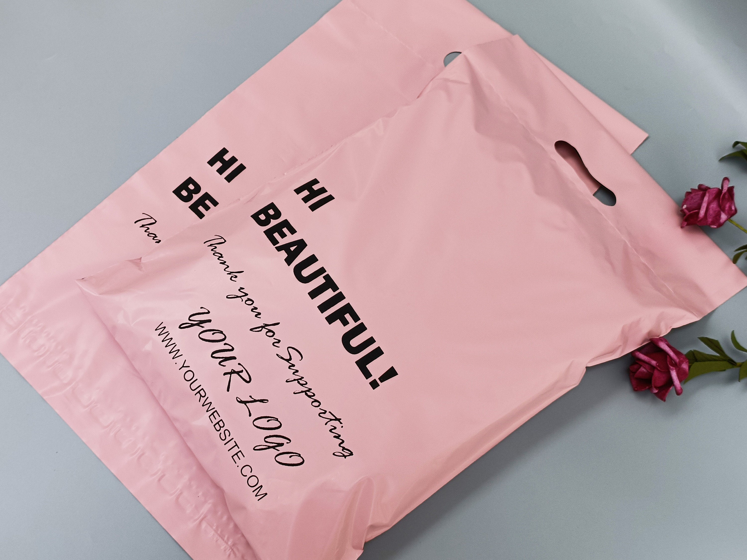 100pcs Custom Handle Mailer Bags With Logo Printed,shipping Bags for ...