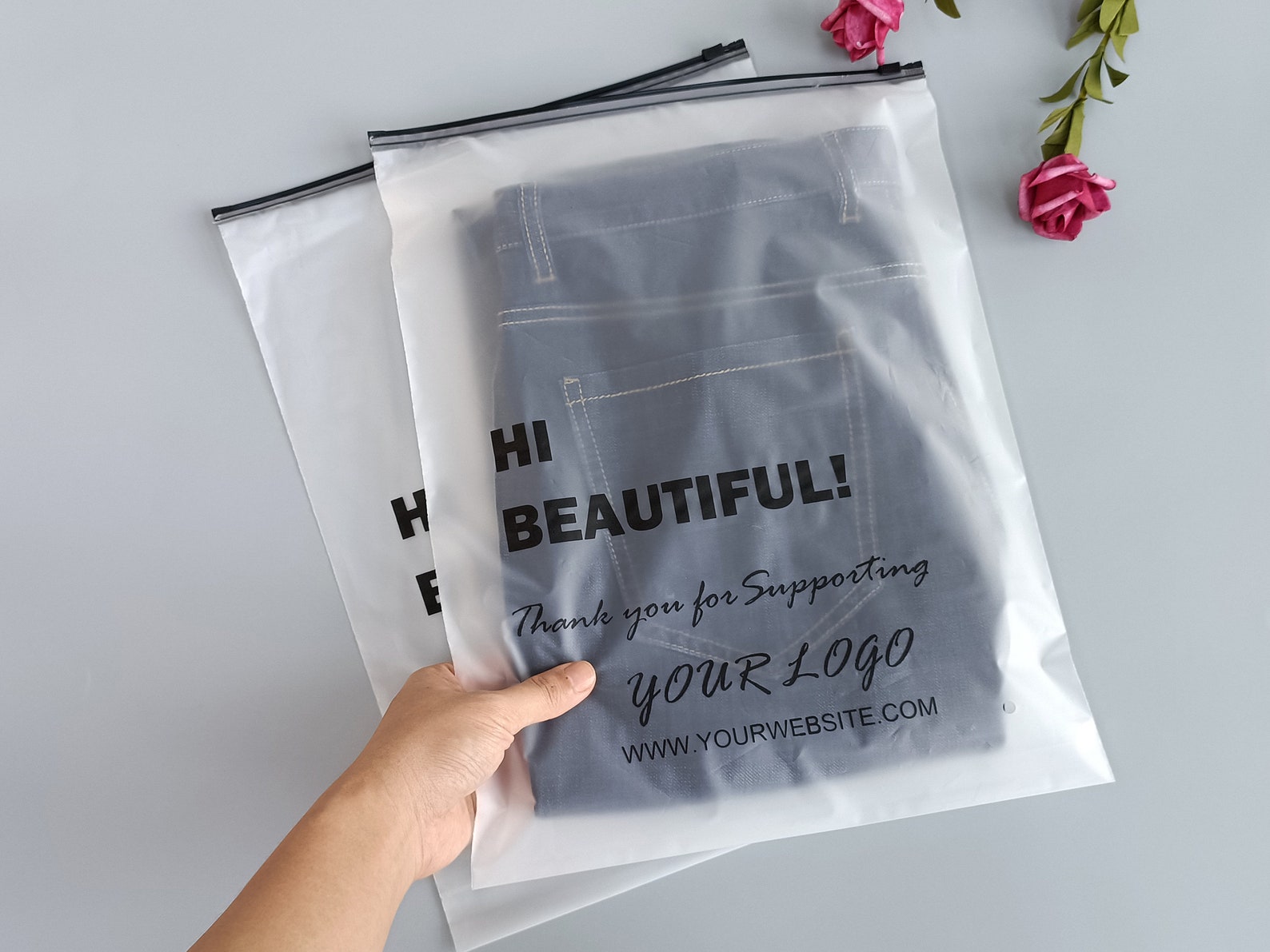 Custom Frosted Zipper Bags Custom Packaging For Clothing Custom Zip