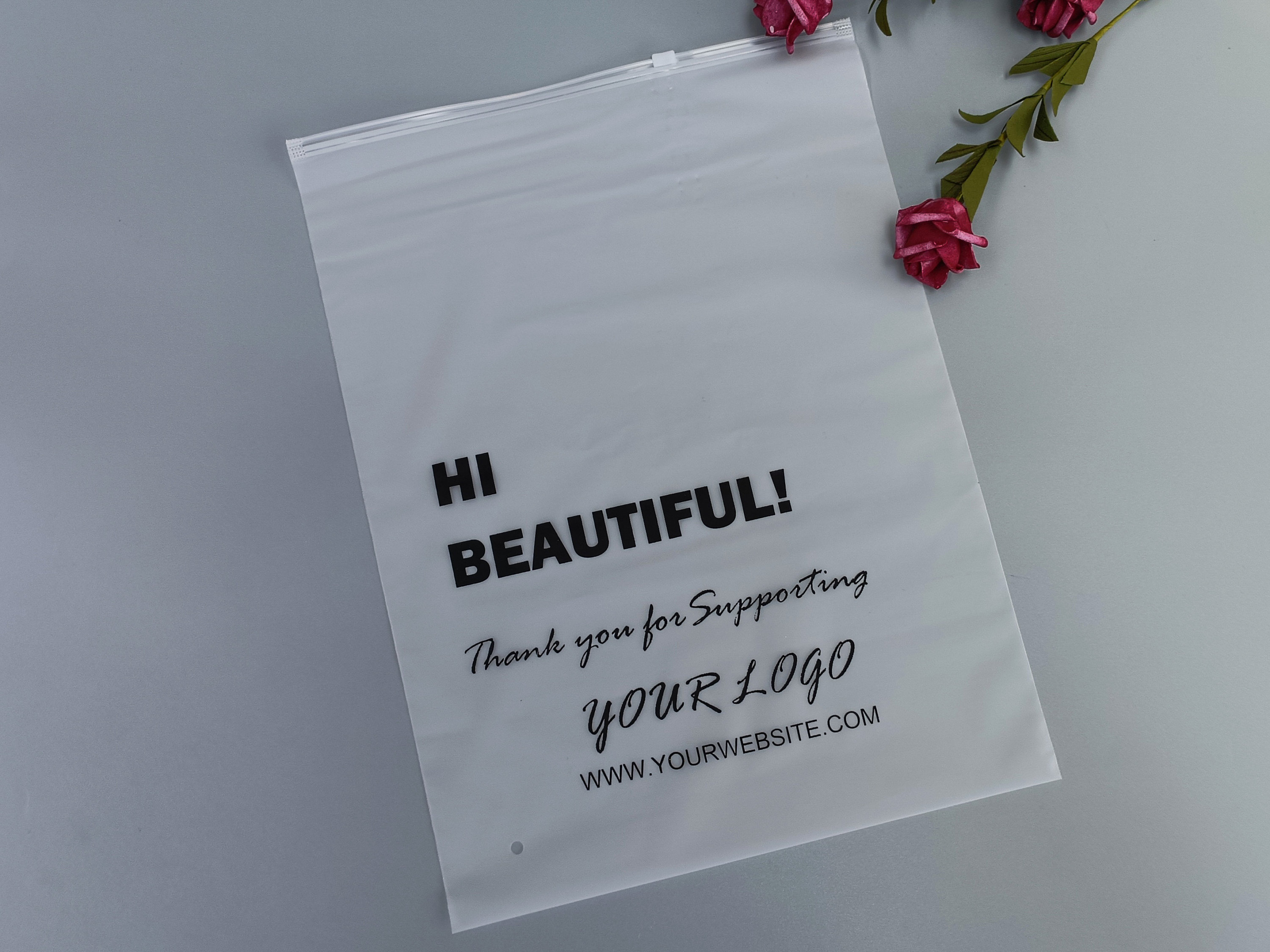 100pcs Custom Zipper Bags,frosted Zipper Packaging for Clothing,custom ...