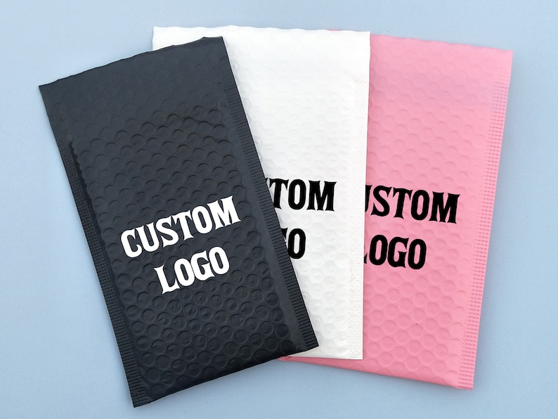 50pcs Poly Bubble Envelope Bags With Logo Printed Padded Shipping ...