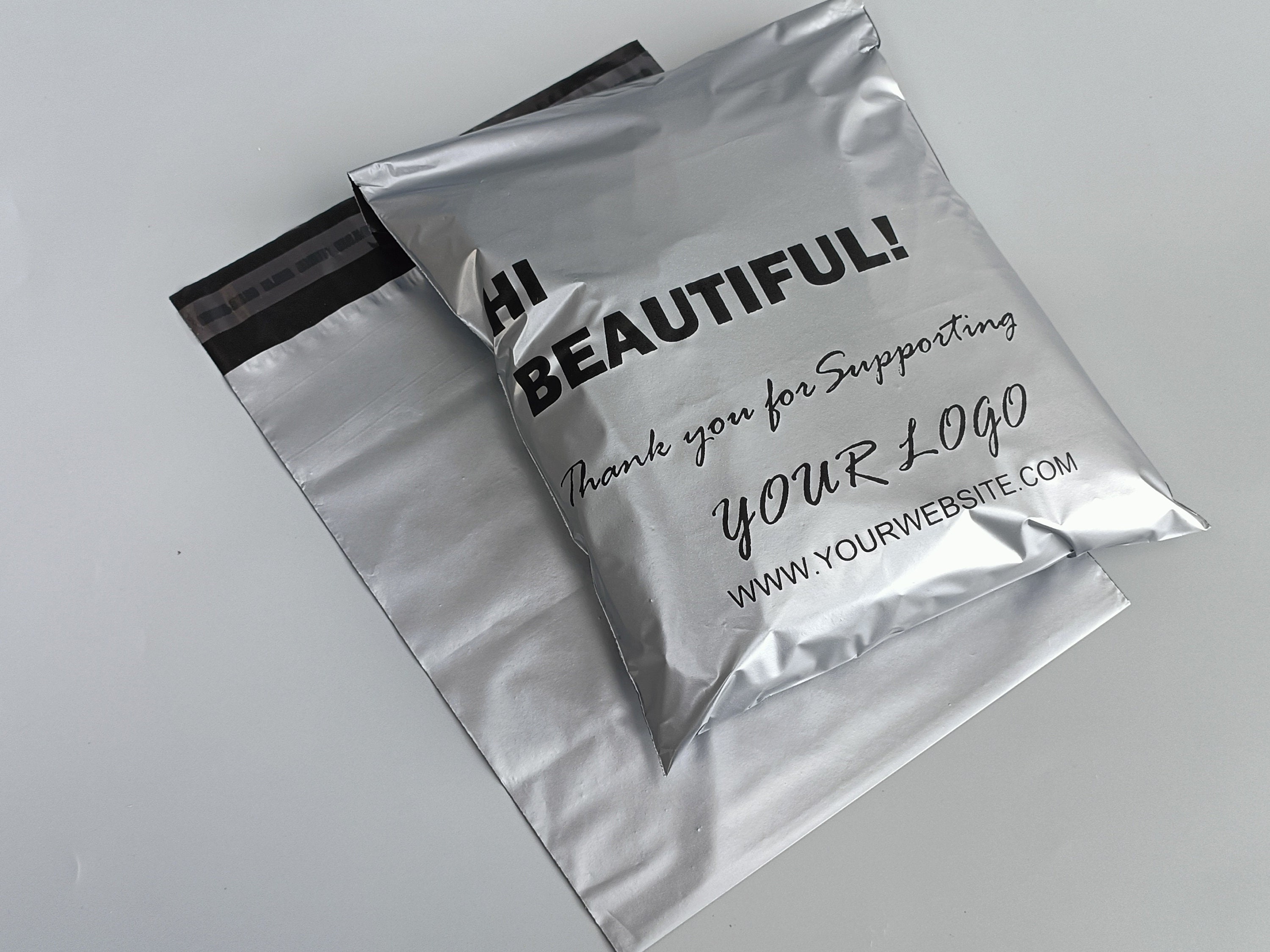 100pcs Custom Printing Grey Shipping Bags,mailing Bags for Clothing ...