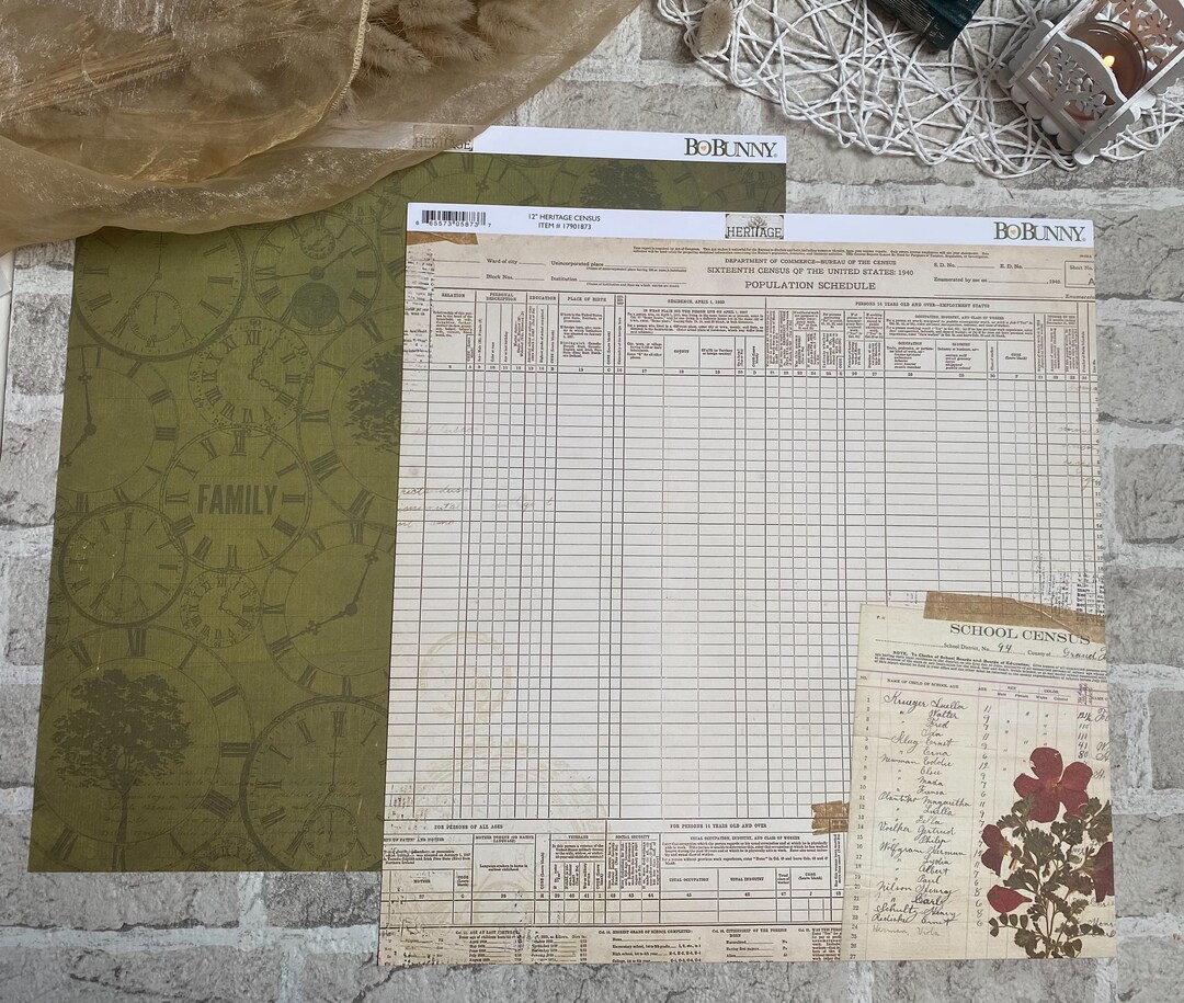 Bo Bunny Paper 30.5x30.5 Cm Heritage Collection - Etsy