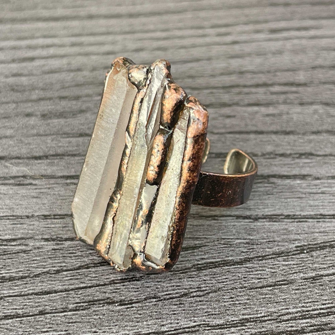 Crystal Rings Raw Quartz Stone healing Rings perfect Gift for Her ...