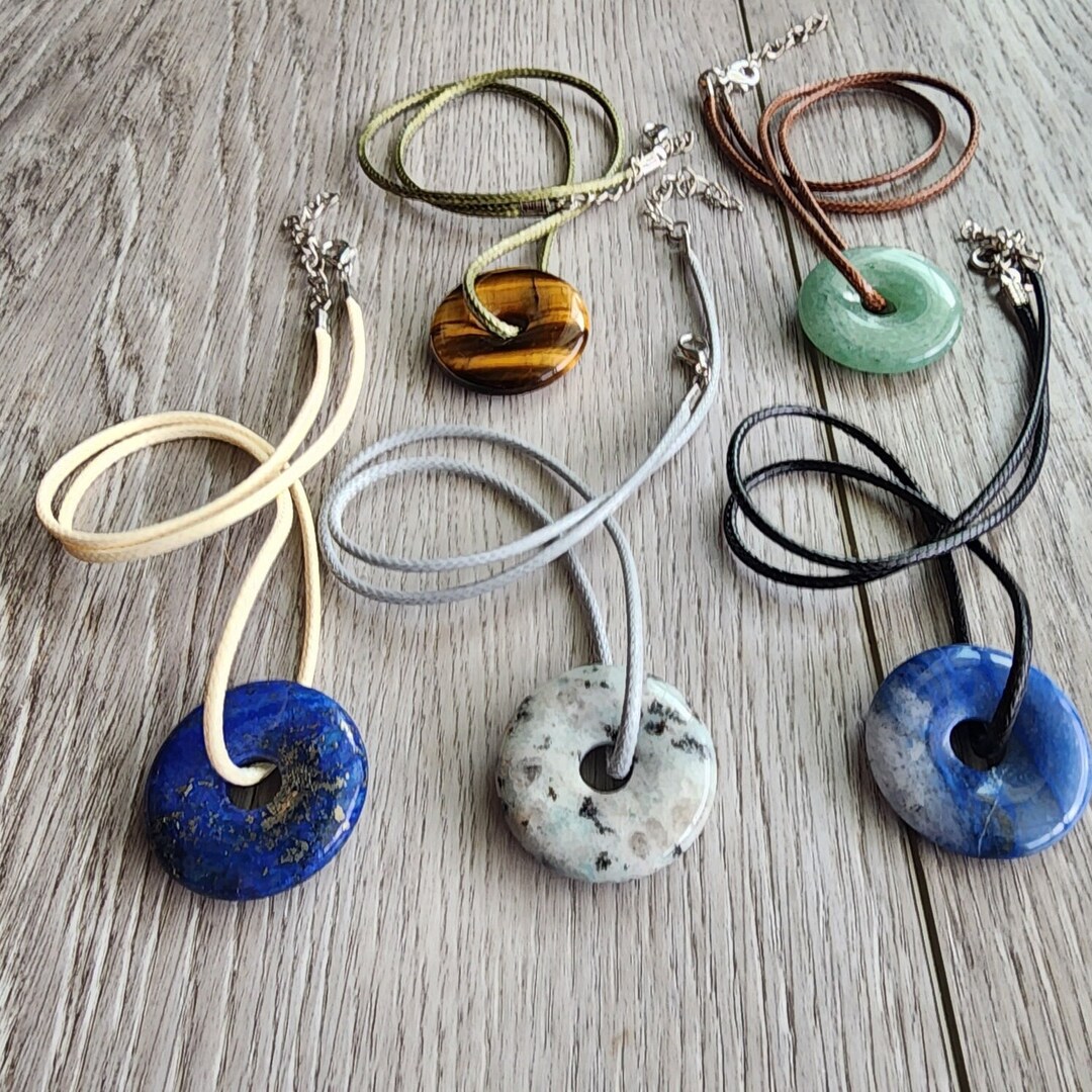 Crystal Donut Necklace. Pi Stone Circular Donut Style Crystals ...