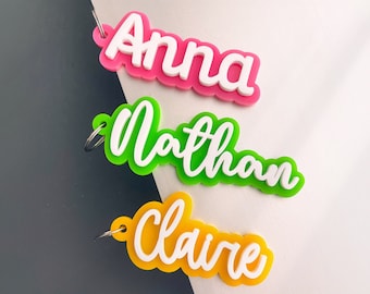 Name Keychain Personalized Key Ring 3d Printed Custom Name Charm Bag Tag Backpack Name Tag Name ...