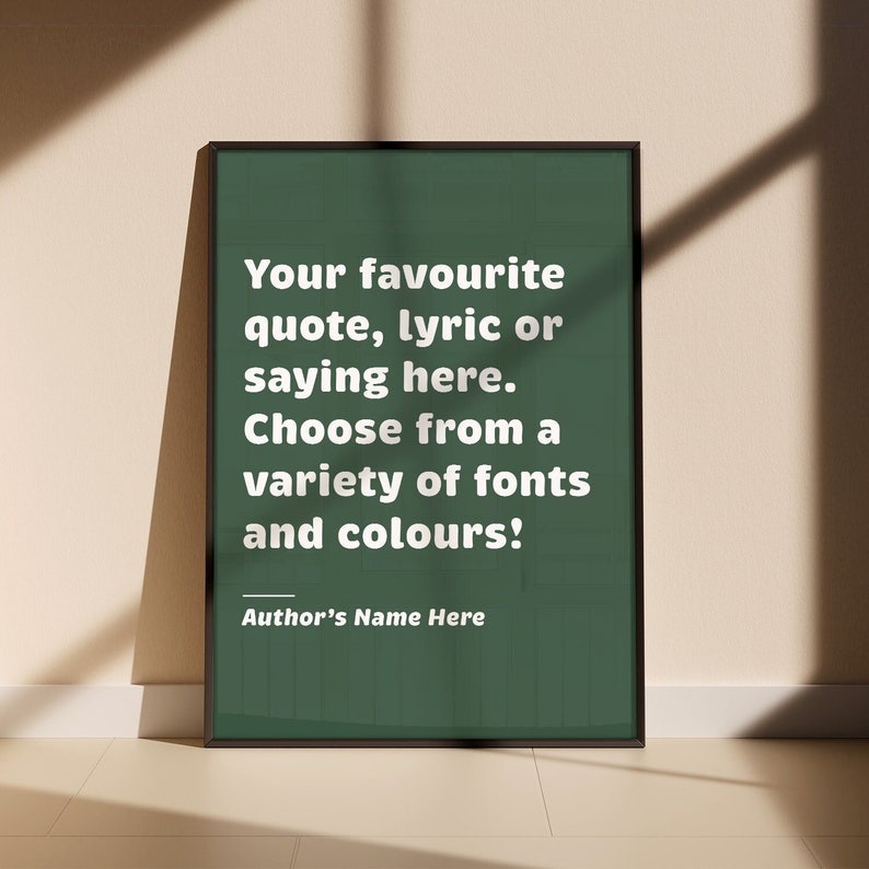 Custom Quote Poster Print: Personalized Wall Art - Etsy