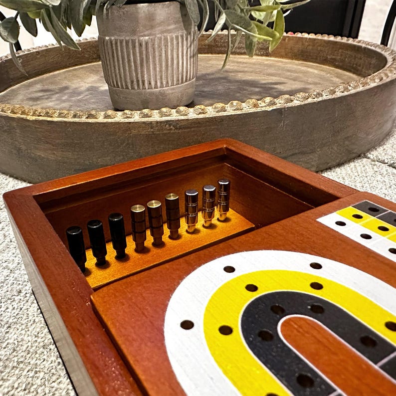 Personalized Wood Cribbage Board Game, Engraved Custom Design - Etsy