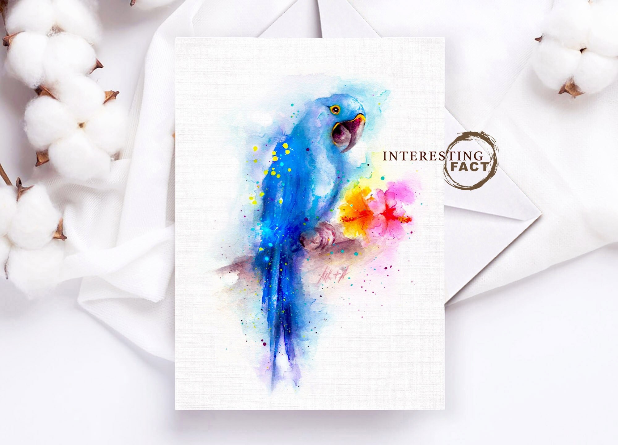 Watercolor Parrot Fine Art Greeting Card,watercolor Painting Parrot ...
