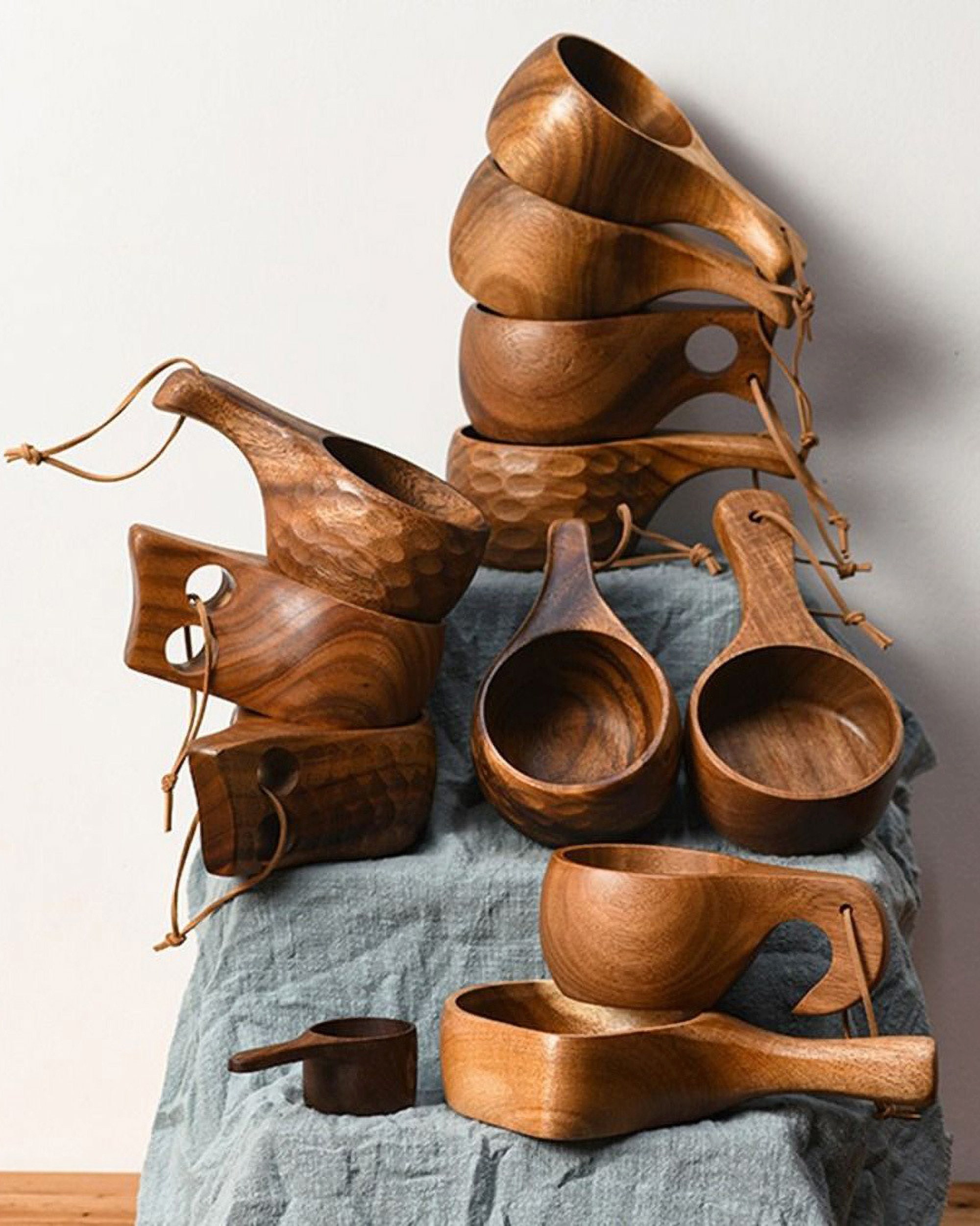 Finland Wooden Mug, Viking Style Kuksa Cup, Camping Juice Milk Coffee ...