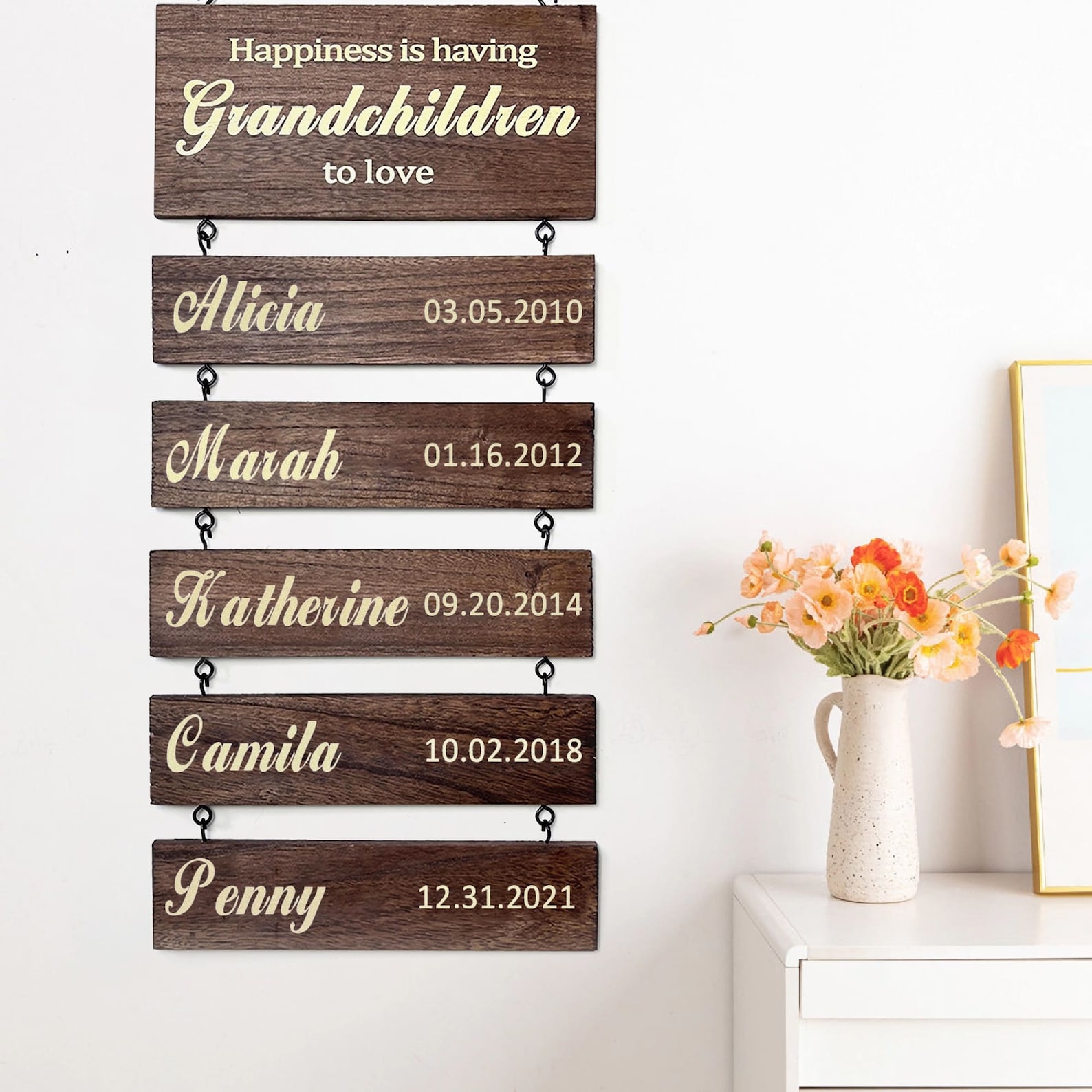 Personalized Wooden Name Sign,custom Wooden Signs,family Name Date Sign ...