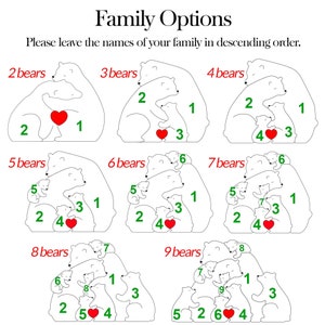 Wooden Bears Family Puzzle, Personalized Family Christmas Gift, Custom ...