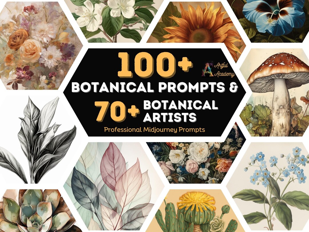100 Botanical Art Prompts for Midjourney prompts guide Midjourney guide ...