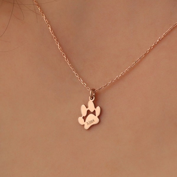 Dog Paw Necklace - Etsy