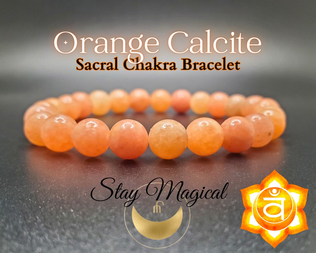 Genuine Orange Calcite Bracelet for Sacral Chakra Opening and - Etsy
