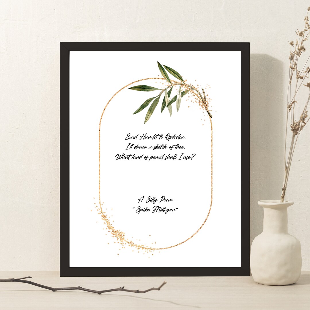 Poem Printable Spike Milligan A Silly Poem Poem Quotes - Etsy