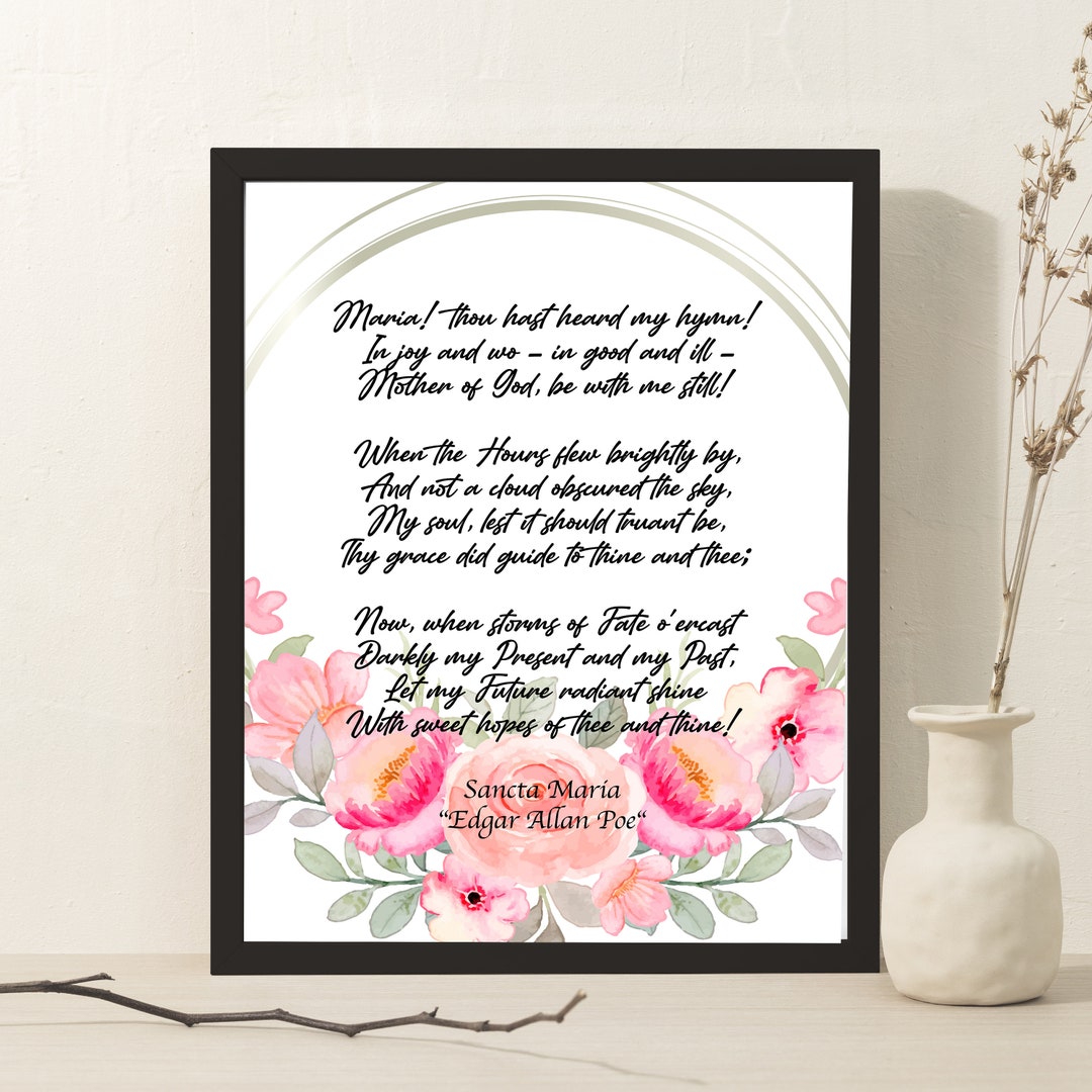 Poem Printable, Edgar Allan Poe, Sancta Maria, Poem Quotes, Poetry ...
